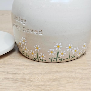 Personalized Daisies Ceramic Urn: Custom Cremation Jar for Ashes, Pet ...