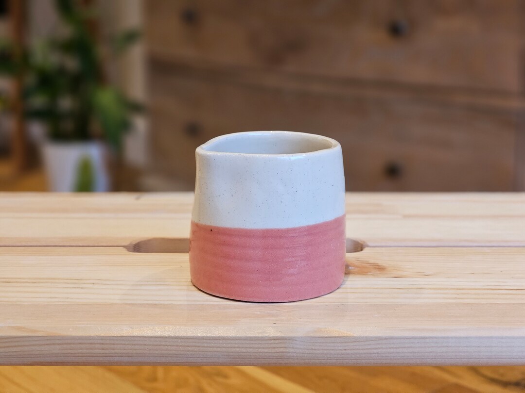 Handmade Pottery Creamer, Dark Pink, Small Ceramic Jug, Cream and Syrup ...