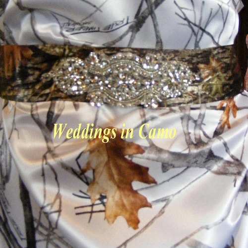 CAMO Sash BEADED Pearls and Rhinestones Add to Your WEDDING - Etsy