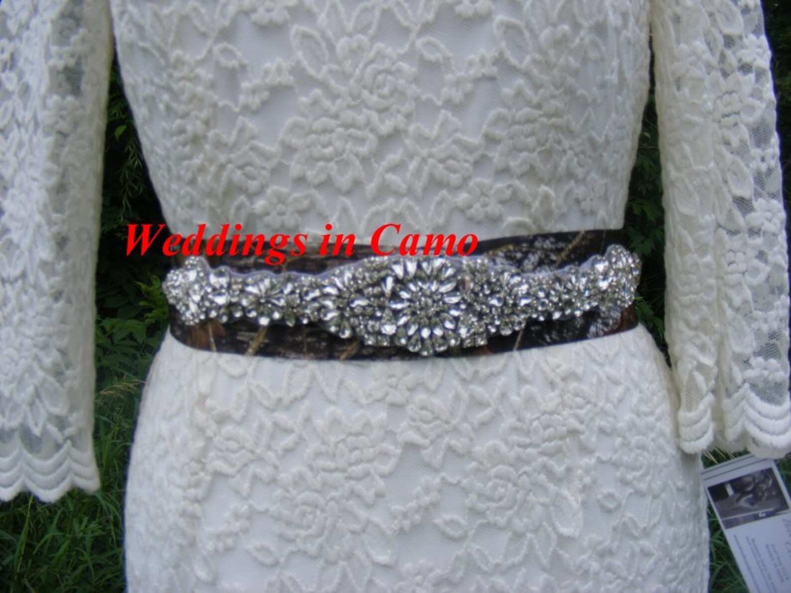 CAMO Ribbon Sash With RHINESTONE Beading Add to Your WEDDING - Etsy