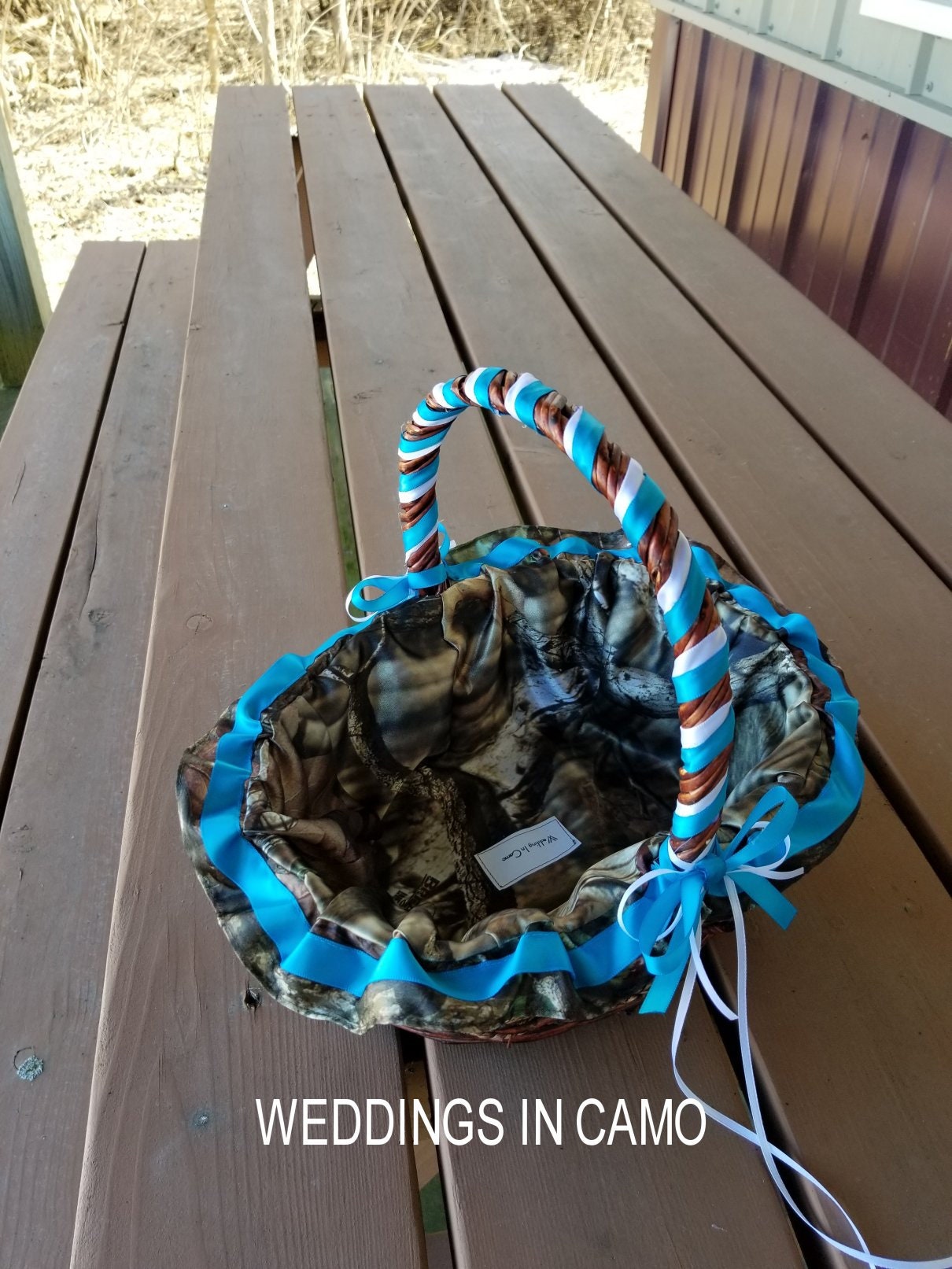 Camo Basket+flower Girl Basket YOU PICK the Colors - Etsy