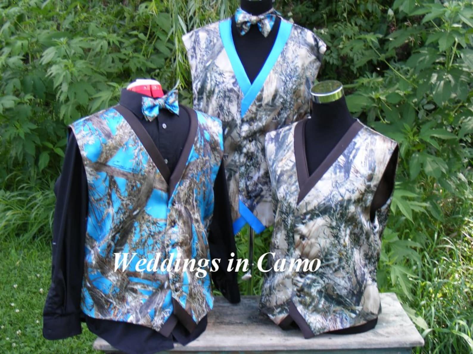 CAMO BLUE Vest + True Timber Blue Trimmed in BLUE - Etsy