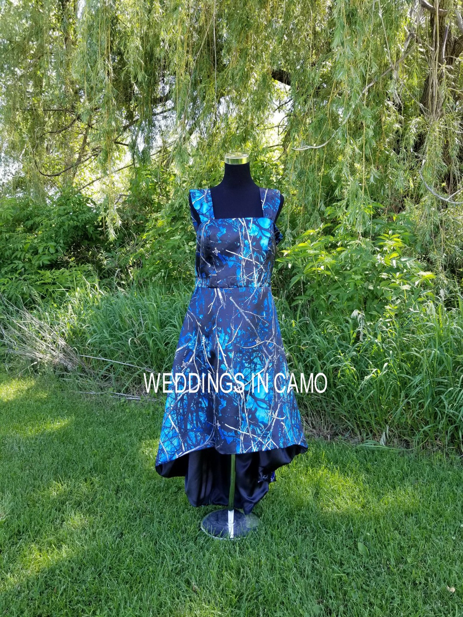 MUDDY GIRL High Low Dress Hemline+corset Back+camo and Solid Color ...
