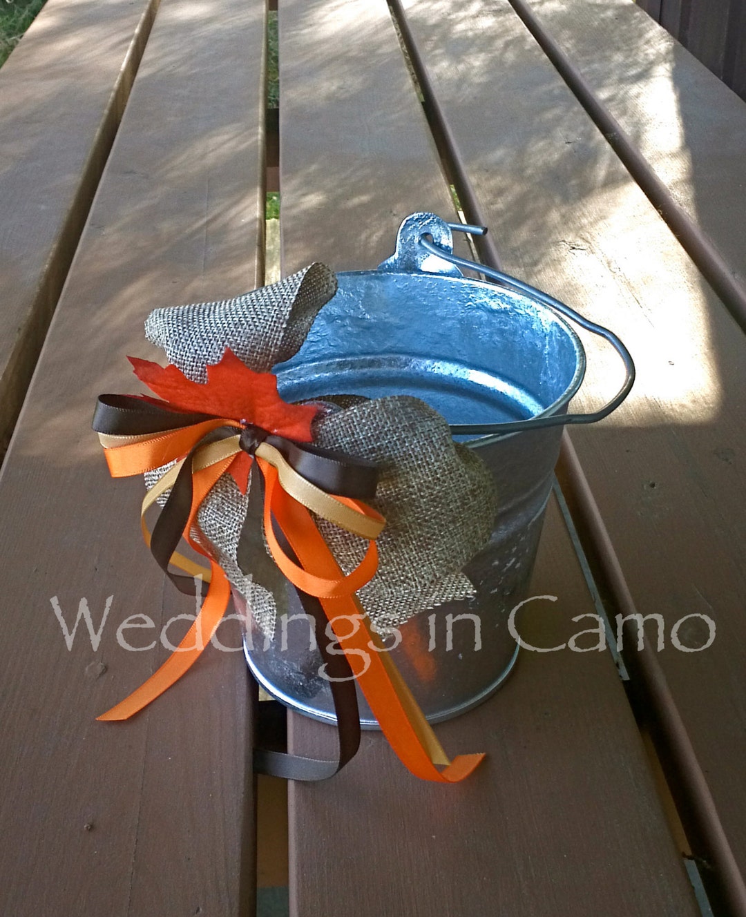 Barn Wedding Pail+camo or Country Wedding+flower Basket - Etsy