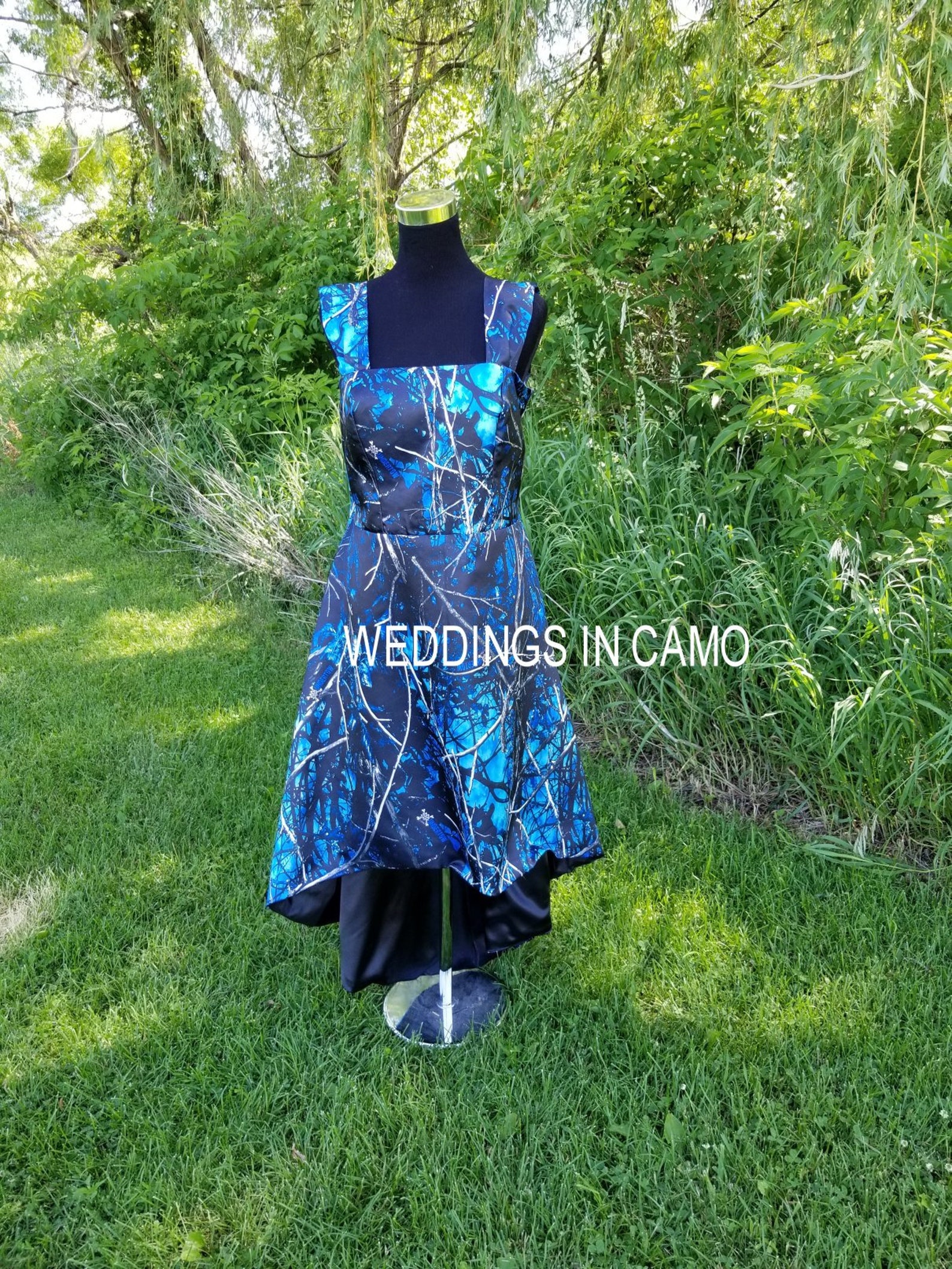 MUDDY GIRL High Low Dress Hemline+corset Back+camo and Solid Color ...