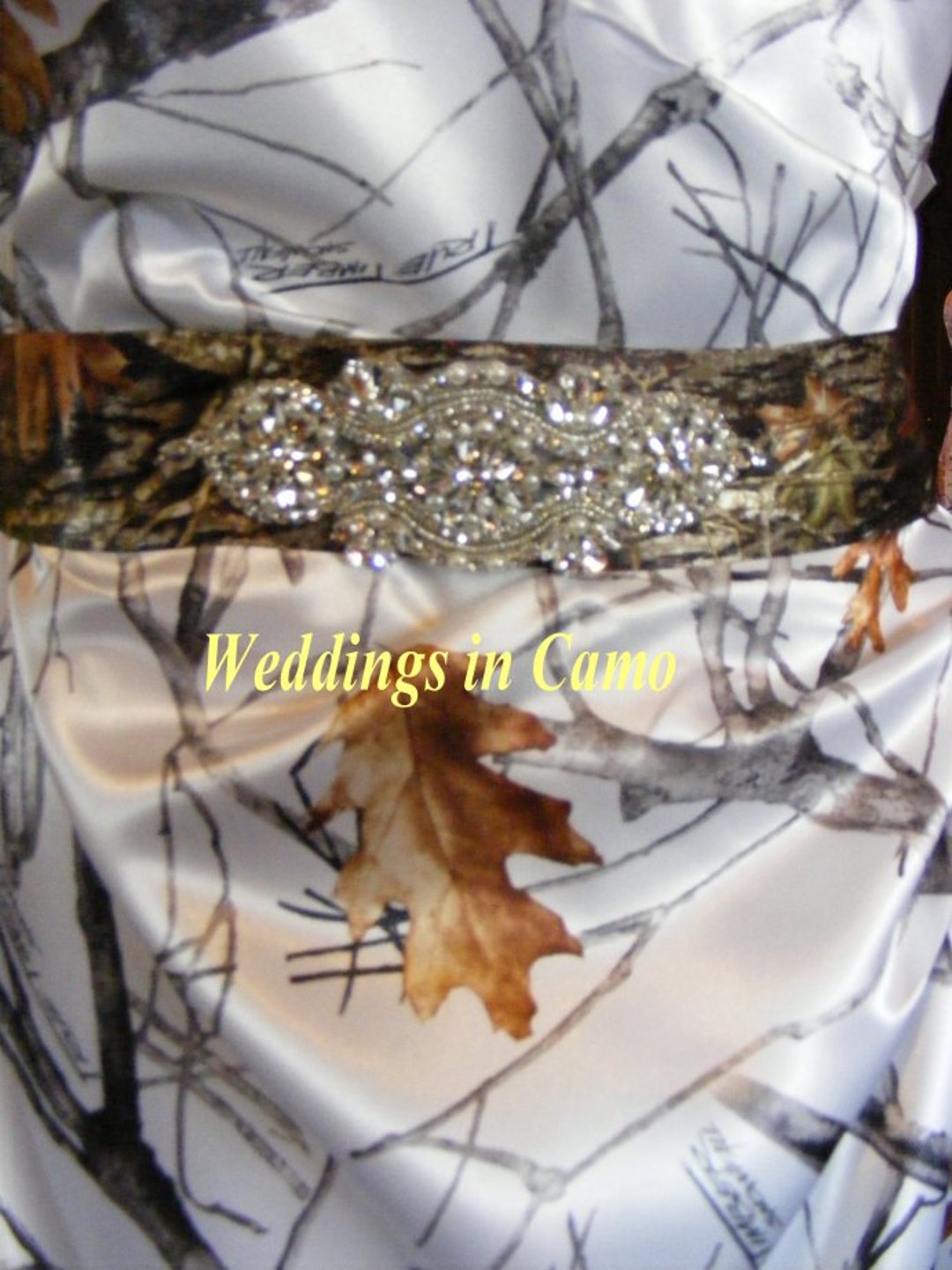 CAMO Sash CHOOSE Your Sash Color With RHINESTONE and Pearl Beading - Etsy