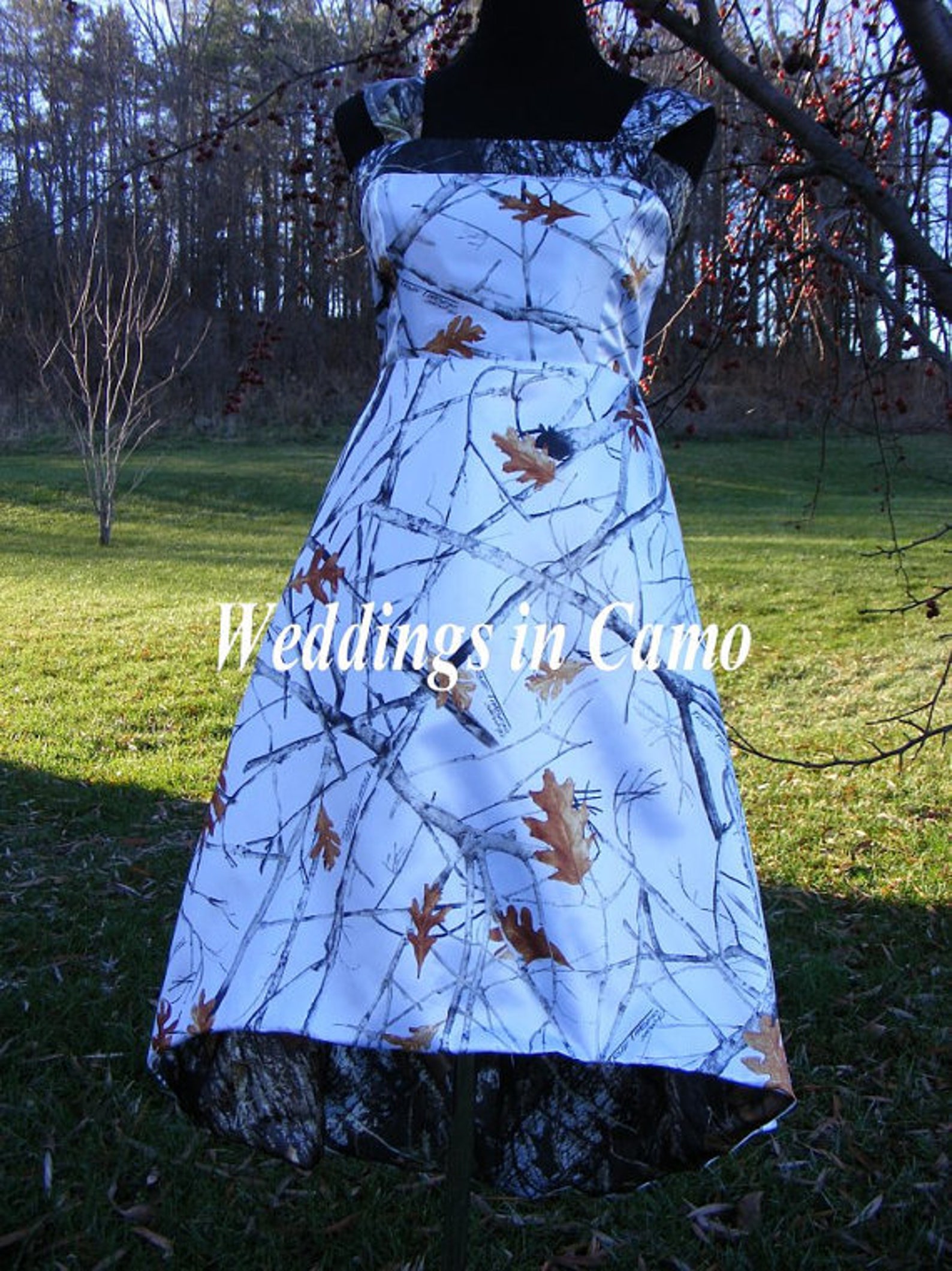CAMO Dress With HIGH LOW Hemline+color Lining Your Choice of Colors - Etsy