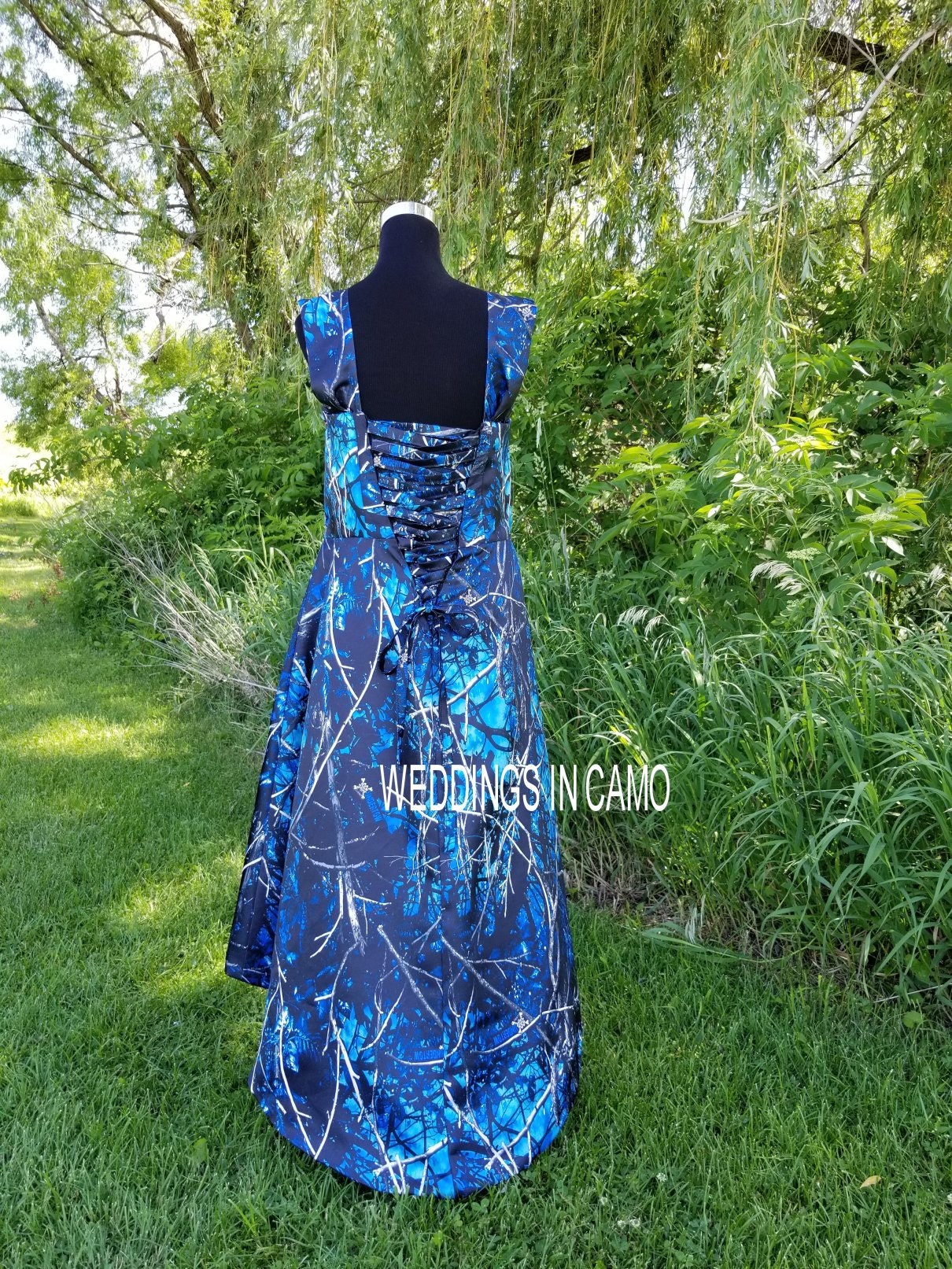 MUDDY GIRL High Low Dress Hemline+corset Back+camo and Solid Color ...