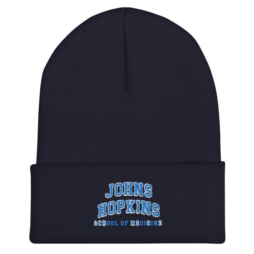 Johns Hopkins School of Medicine Embroidered Beanie Custom Vintage Logo ...