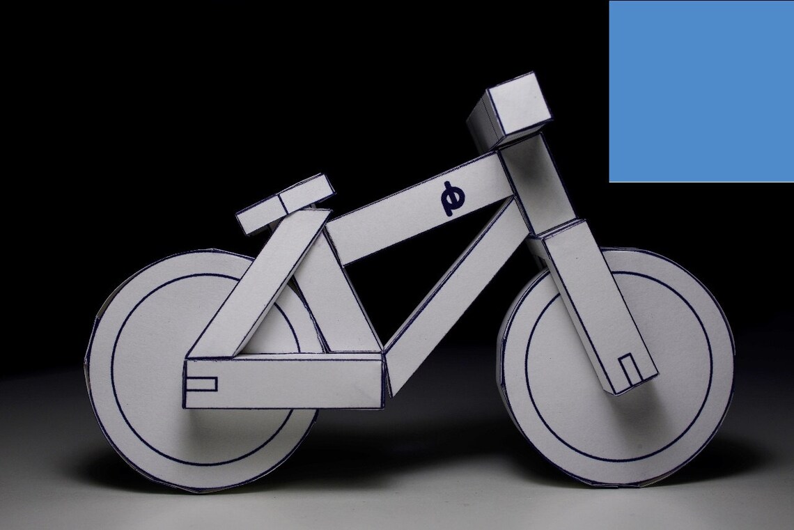 BLUE Paperbikes V1 - Papercraft Bike Paper Model Kit - Mountain Bicycle ...
