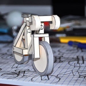3d Papercraft BLUE Paperbikes V2 Fixed Gear Paper Bike Bicycle Model ...