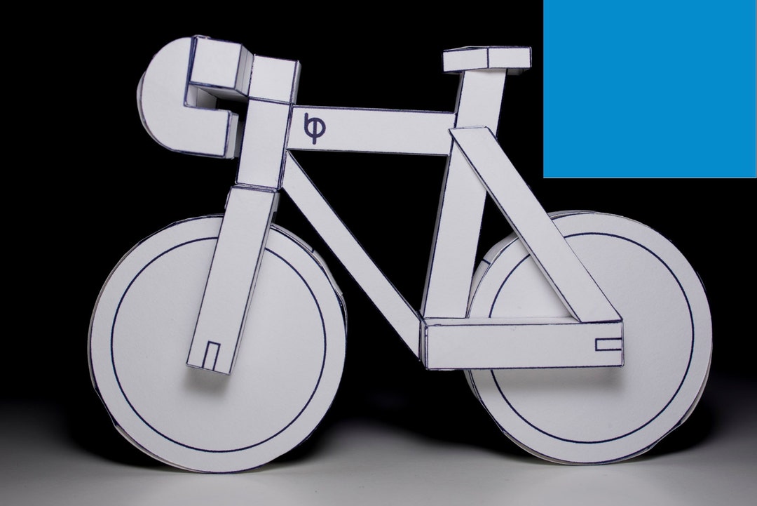Bicycle Papercraft - BLUE Paperbikes V2 - Fixed Gear Paper Bike - Etsy