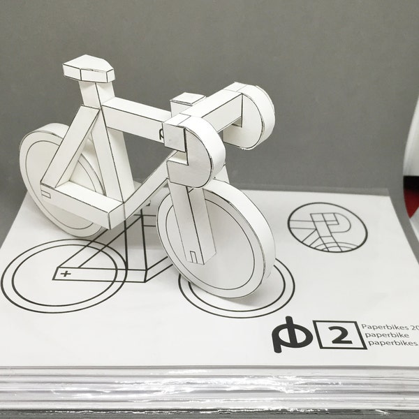 3d Papercraft BLUE Paperbikes V2 Fixed Gear Paper Bike Bicycle Model ...