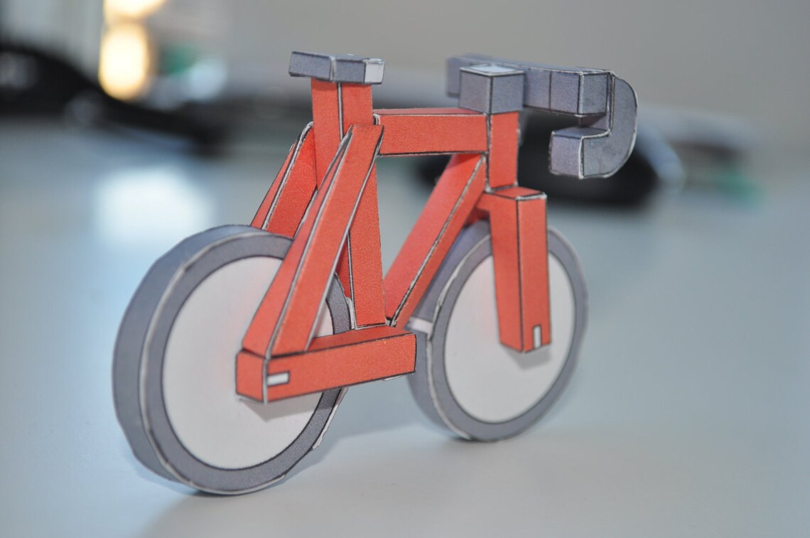 RED Paperbikes V2 - Fixed Gear Paper Bike - Papercraft Bicycle Model ...