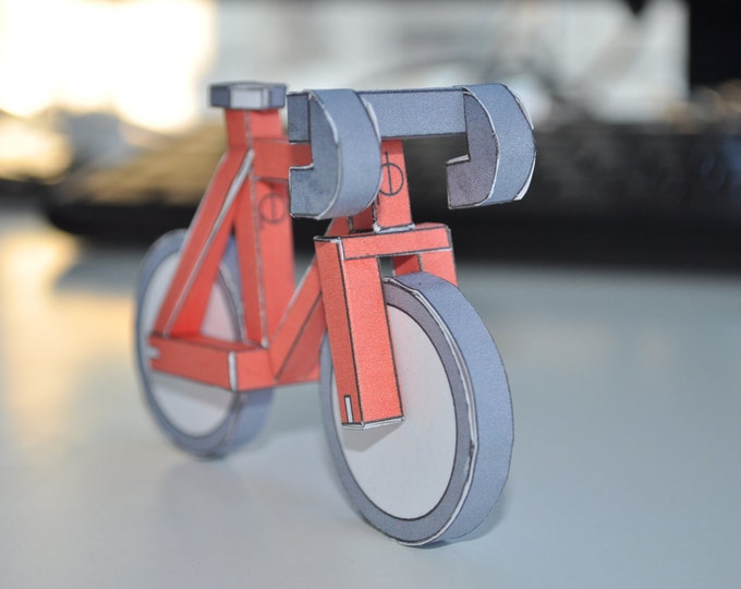 RED Paperbikes V2 - Fixed Gear Paper Bike - Papercraft Bicycle Model ...