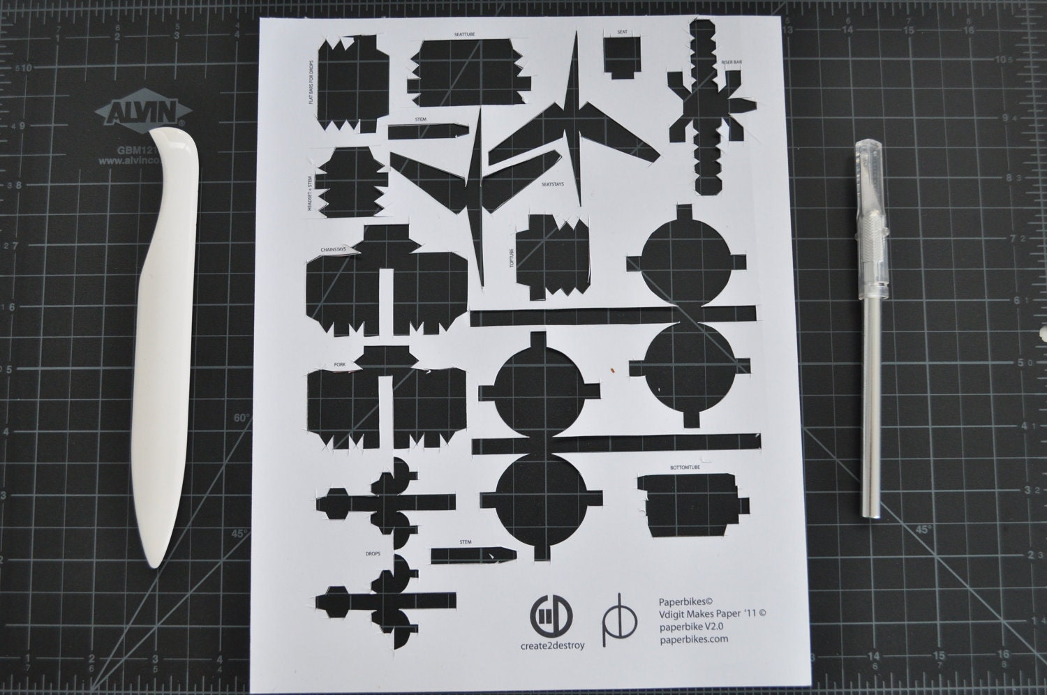 RED Paperbikes V2 Fixed Gear Paper Bike Papercraft Bicycle Model Kit - Etsy