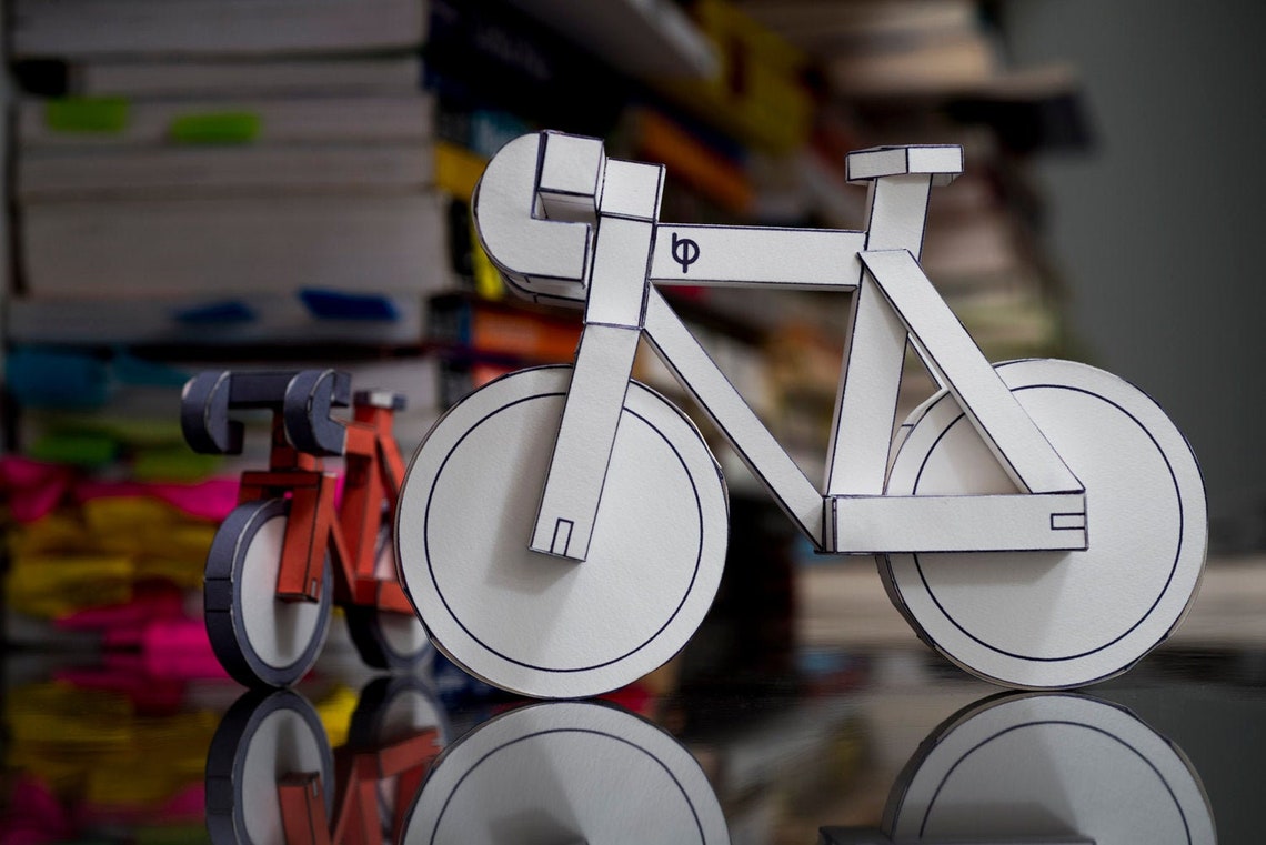Low Poly 3d Papercraft Paperbikes V2 PDF Fixed Gear Paper Bicycle Model ...