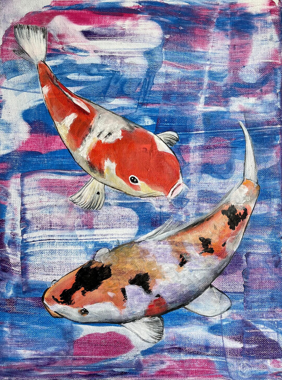 Original Abstract Koi Fish - Etsy