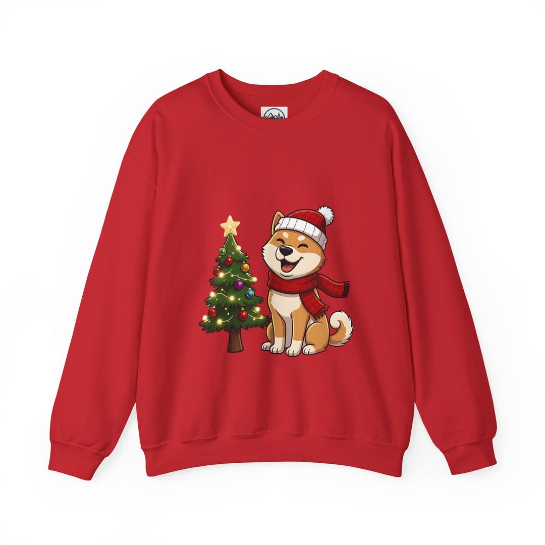 Shiba Inu With Santa Hat Christmas Tree Sweatshirt - Etsy