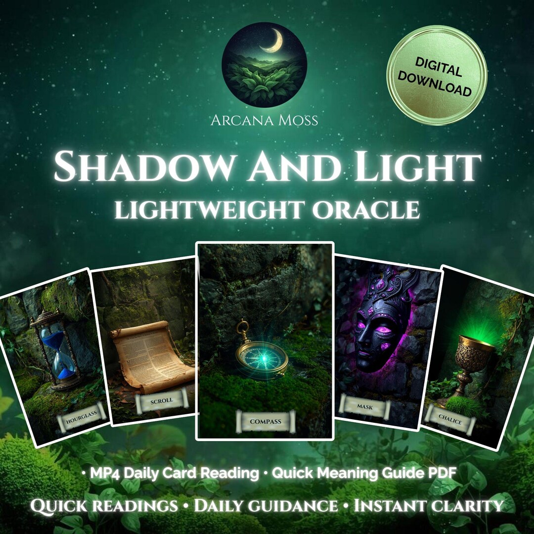 Shadow & Light Oracle Deck Digital Cards Shadow Work Guidance Daily ...