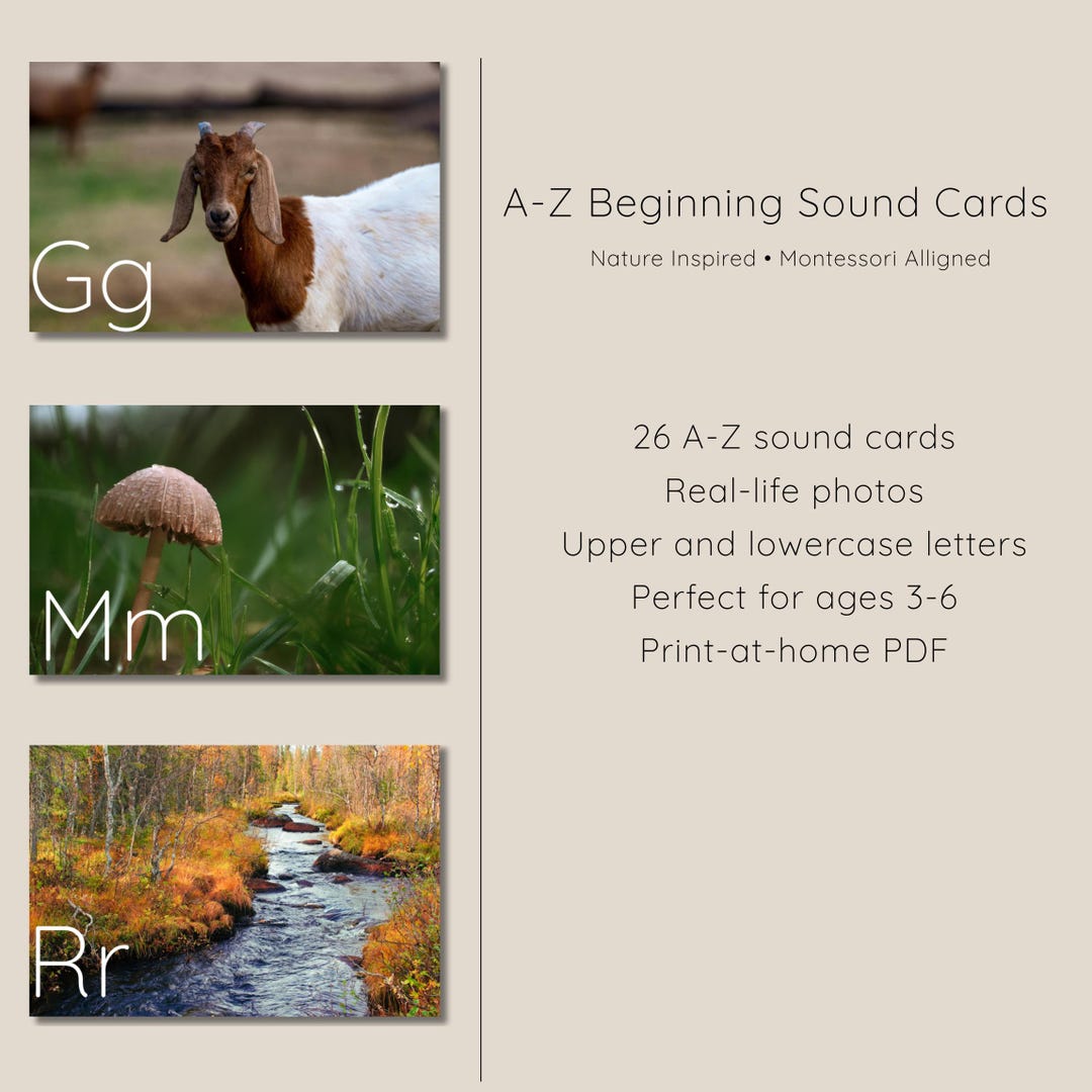 A-Z Alphabet Phonics Sound Cards – Montessori Printable (PDF) - Etsy