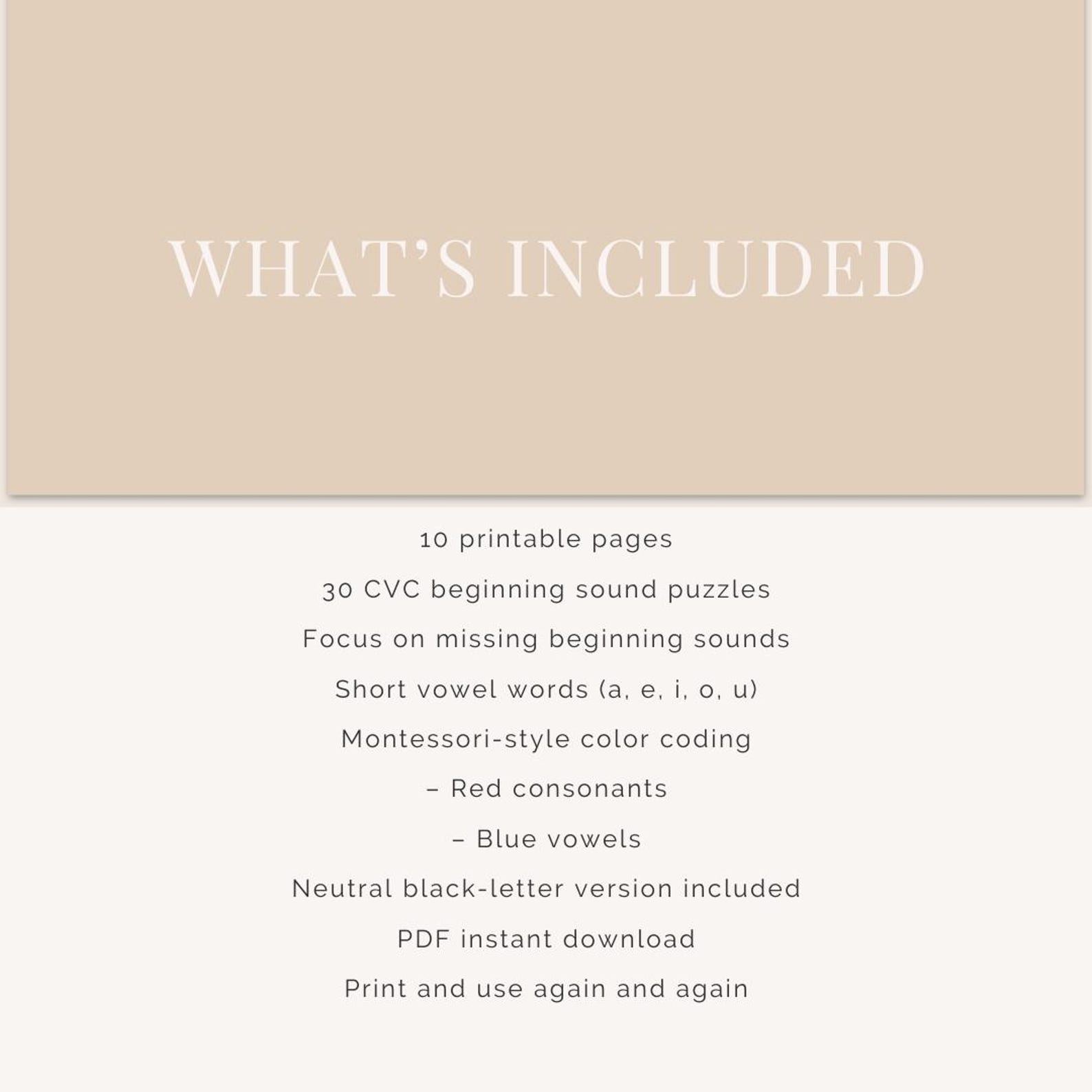 Missing Beginning Sounds – CVC Words | Montessori Phonics Printable ...