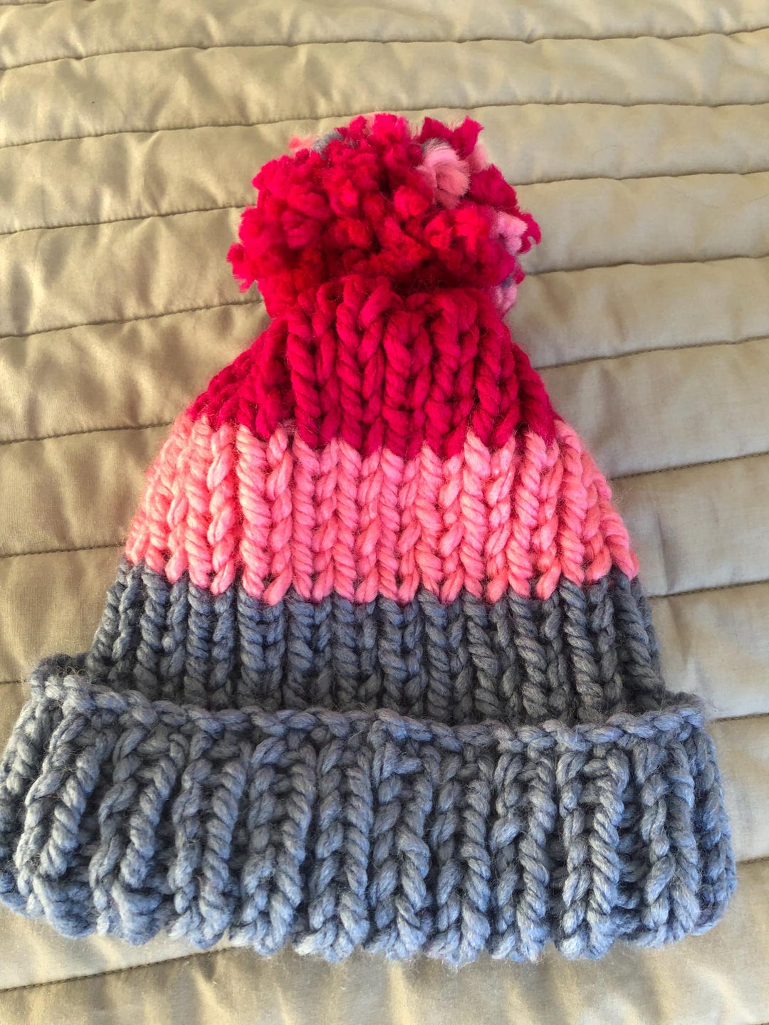 Easy Beginner Knit Super Chunky Hat Pattern Digital Download - Etsy