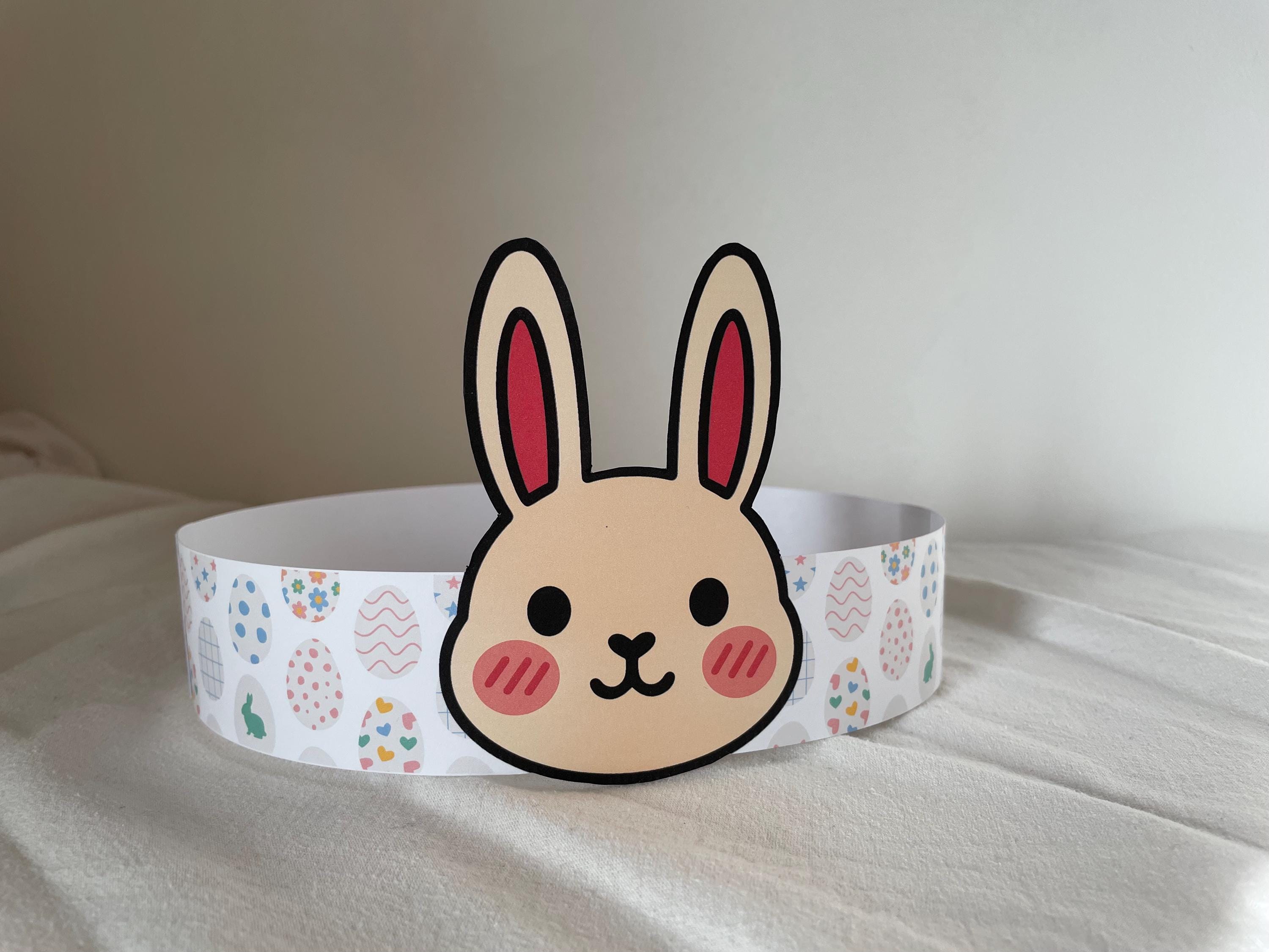 Printable Bunny Easter Crowns, DIY Party Hats, Coloring Craft (digital ...