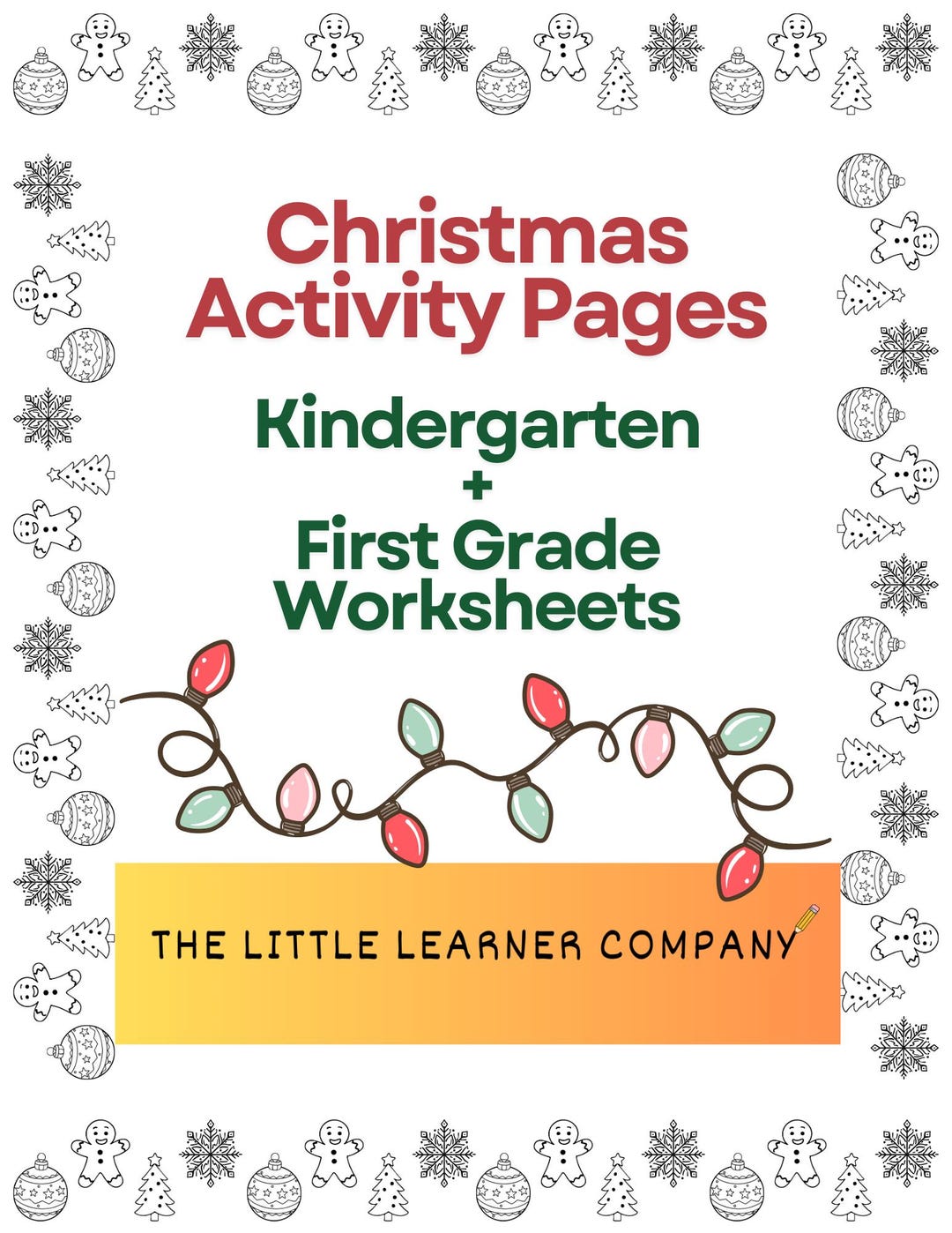 Christmas Activity Pack - Kindergarten & 1st Grade Worksheets - Etsy