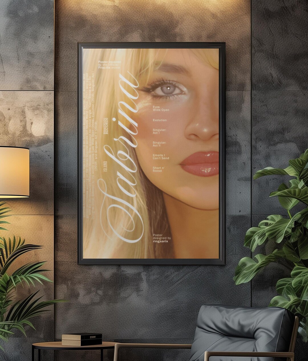 Sabrina Carpenter Printable Poster | Retro Fan Art Print | Chic ...