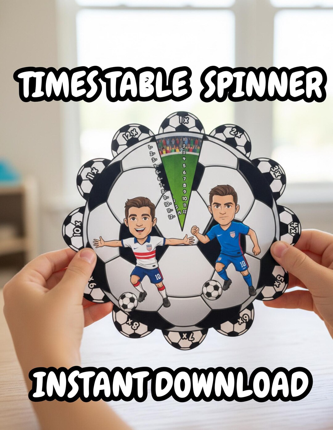 USA Multiplication Chart Game Wheel Printable • World Cup Math • Times ...