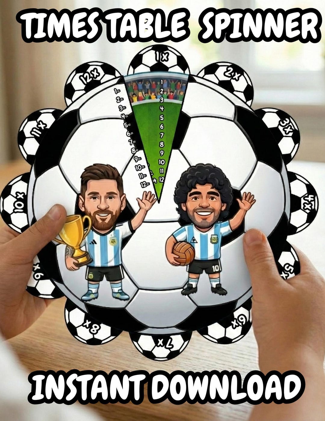 Soccer Math Spinner Wheel • Multiplication Game Printable • Football ...