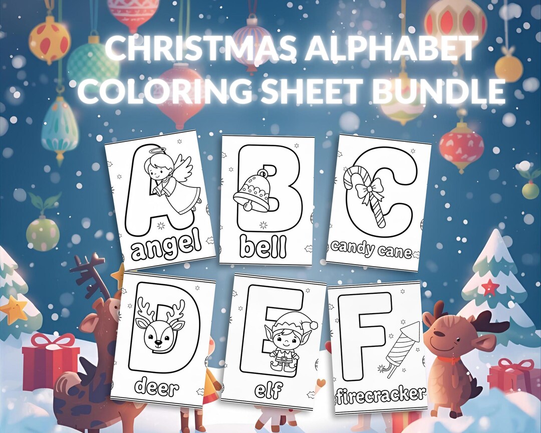 Christmas Alphabet Coloring Book for Kids - Etsy