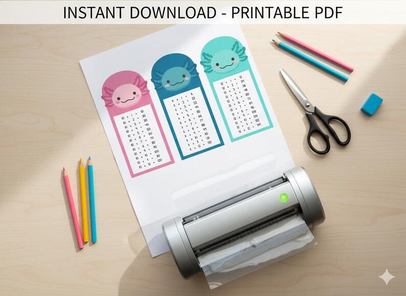 Axolotl Multiplication Bookmarks, Printable Math Tables 1-12, Kids ...