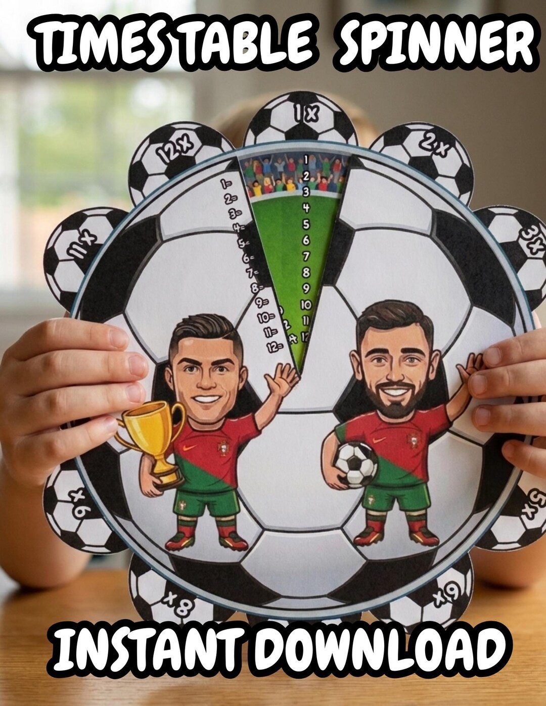 Portugal Multiplication Chart Game Wheel Printable • World Cup Math ...
