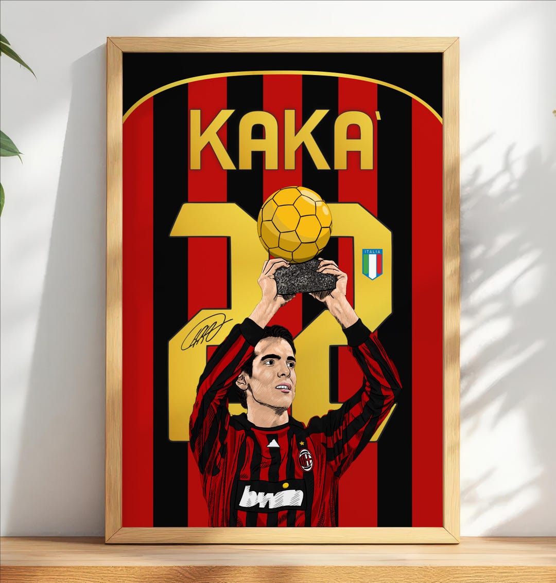 Kaka Leite Printable Poster Design, Modern Football Wall Art, Football ...