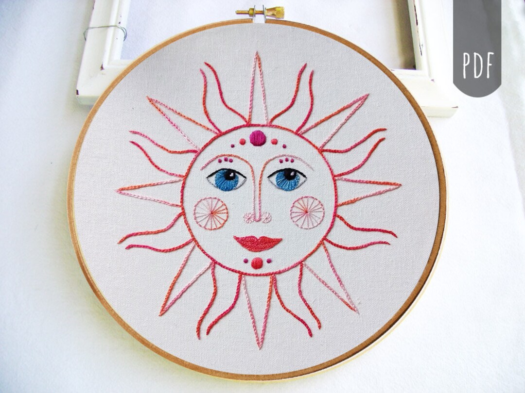 RETRO SUN | PDF Hand Embroidery Pattern - Etsy
