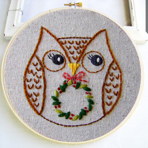 SPRING OWL PDF Hand Embroidery Pattern - Etsy