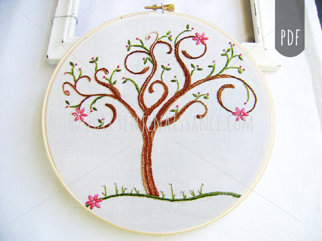 TREE Spring Spiral | PDF Hand Embroidery Pattern - Etsy