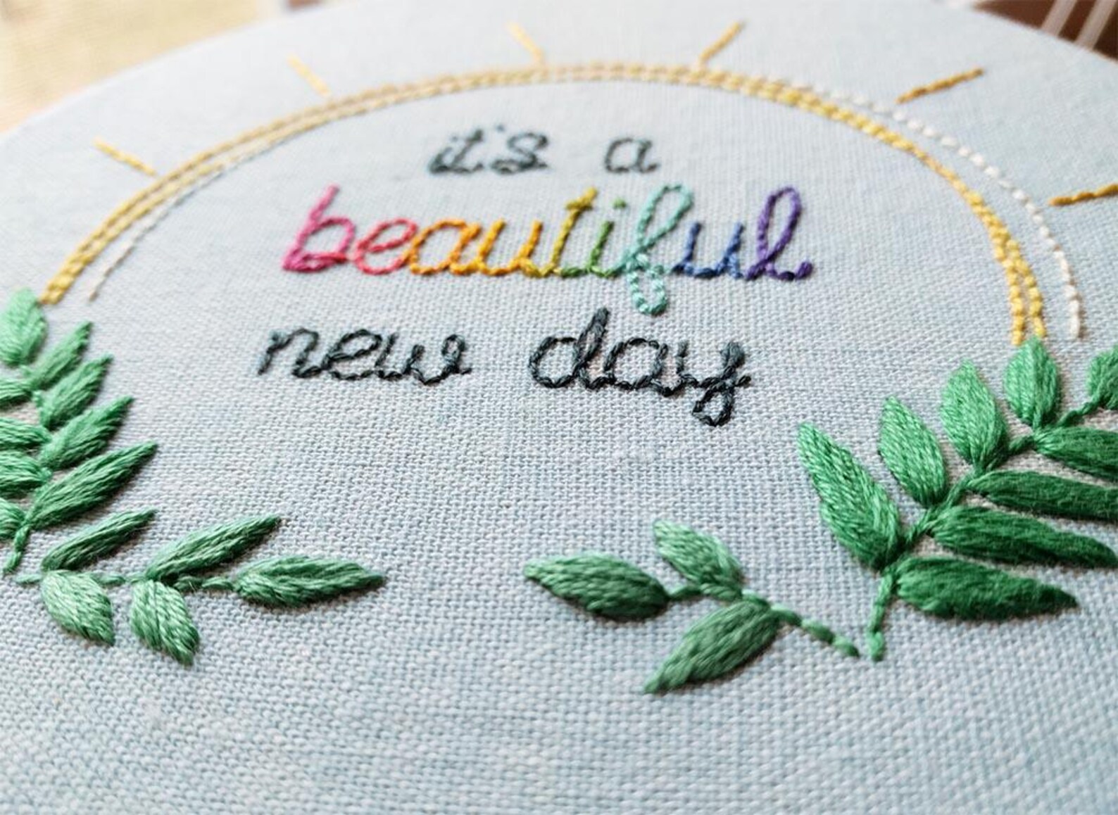 BEAUTIFUL NEW DAY | Pdf Hand Embroidery Pattern Botanical - Etsy