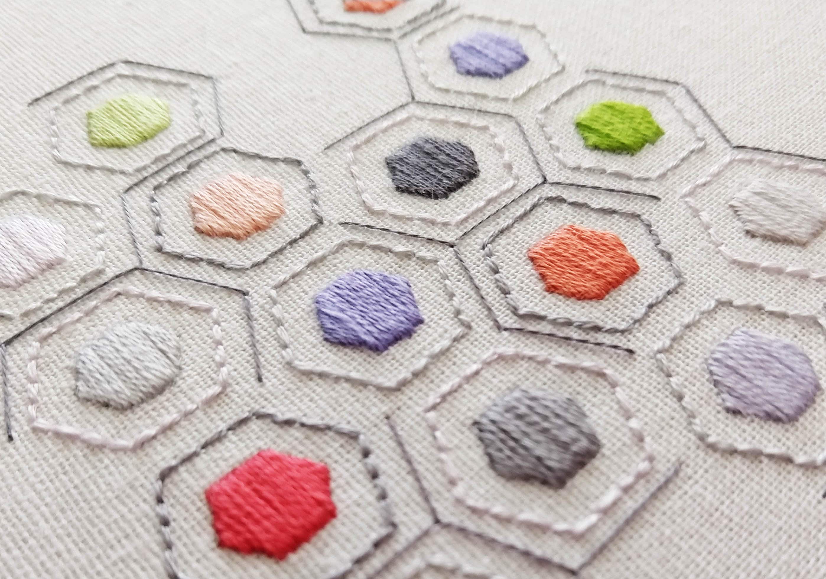 GEOMETRIC HEXAGONS PDF Hand Embroidery Pattern | Etsy