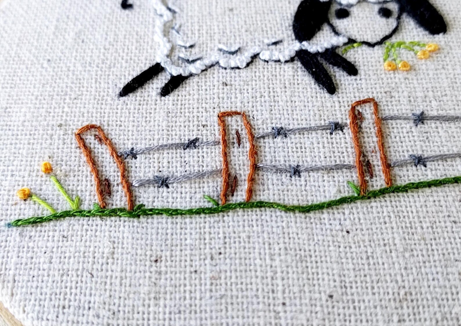 COUNTING SHEEP | PDF Hand Embroidery Pattern Sheep Jumping the Fence - Etsy