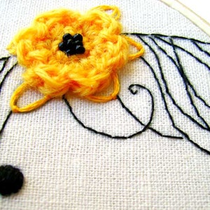 GIRL WITH FLOWER | Pdf Hand Embroidery Pattern Clementine - Etsy