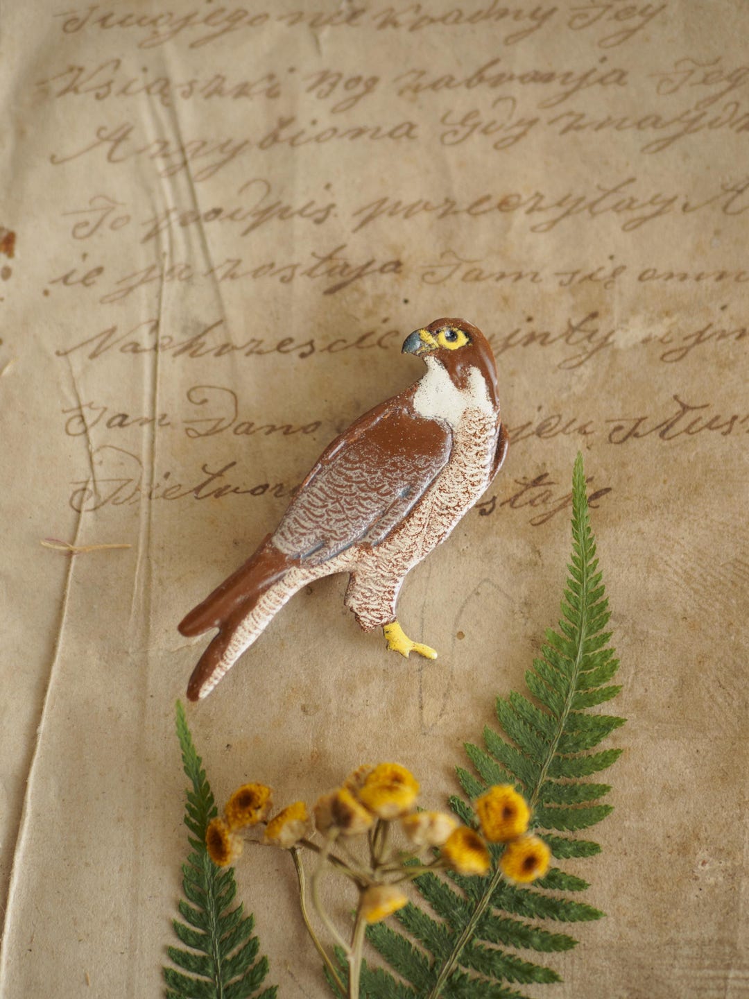 Enameled Copper Peregrine Falcon Brooch, Bird Brooch - Etsy
