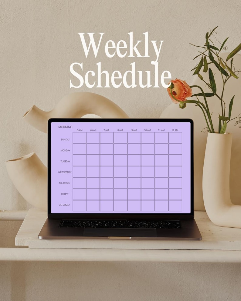 Weekly Schedule Printable | Time Block Template PDF | Hourly Class ...
