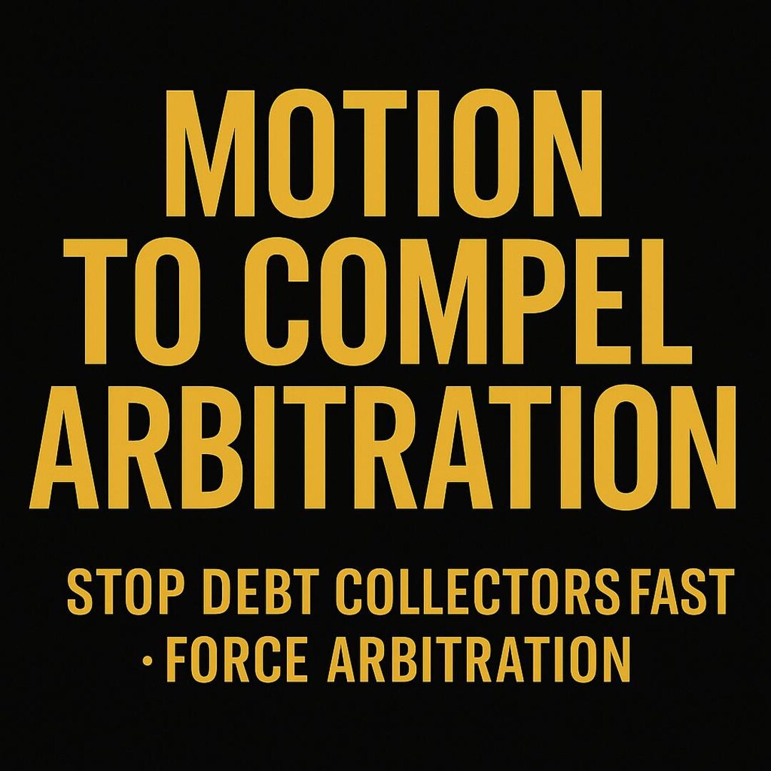 Motion to Compel Arbitration Template | Debt Defense Toolkit (PDF) - Etsy