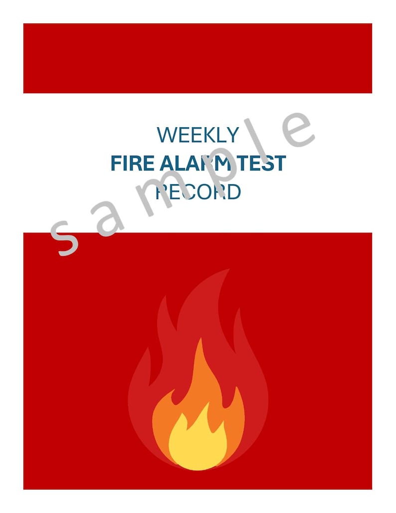 Weekly Fire Alarm Test Record Log Book | BS5839 Compliant | Fire Safety ...