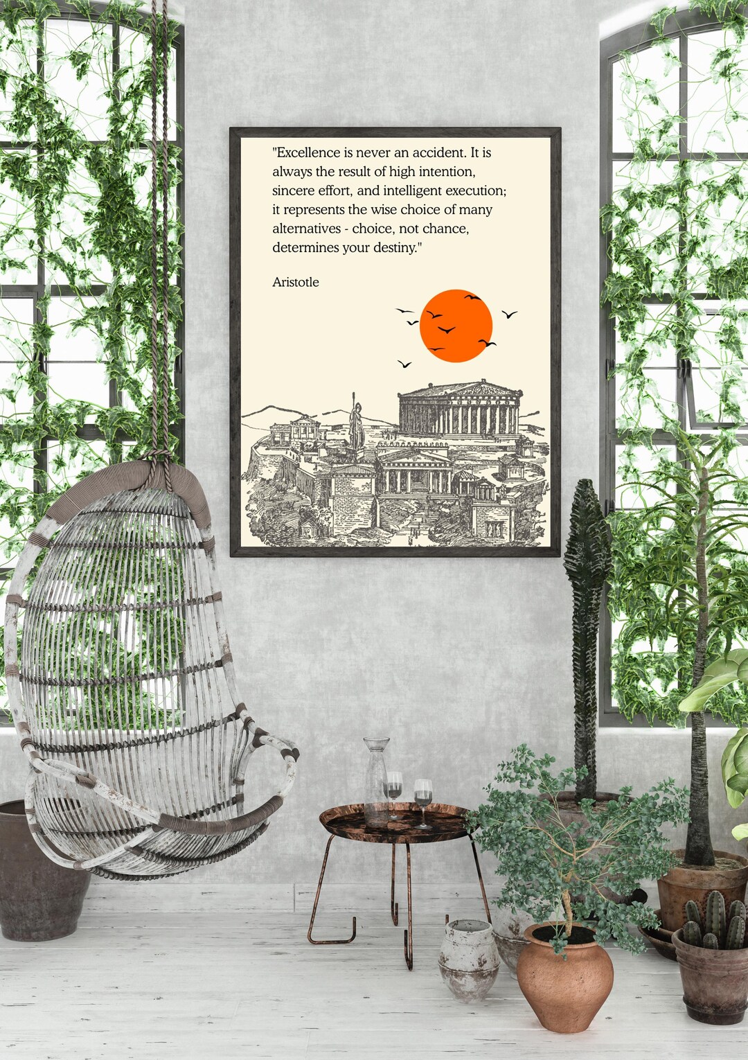 Stoicism Philosophy Poster. Aristotle Quote Wall Art. Inspirational ...
