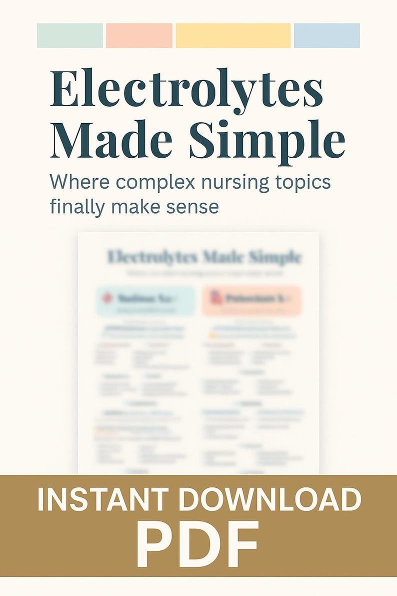 Electrolytes Made Simple | Med Surg Cheat Sheet | NCLEX Study Guide ...