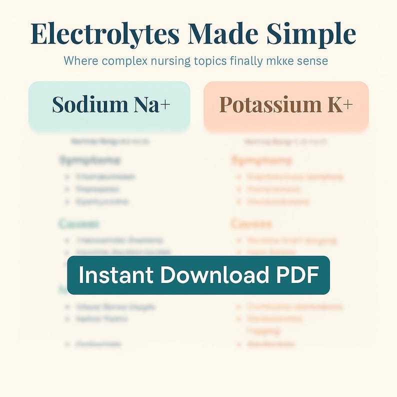 Electrolytes Made Simple | Med Surg Cheat Sheet | NCLEX Study Guide ...